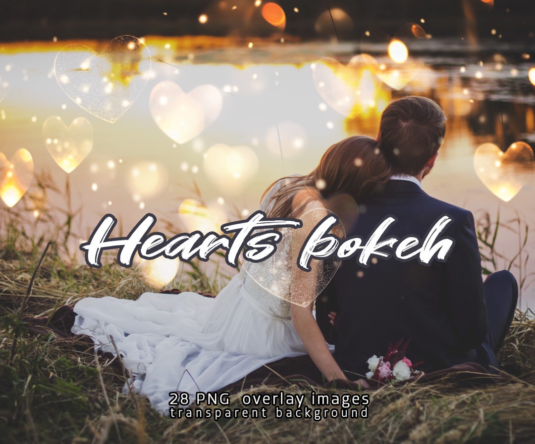 Heart Bokeh Overlays, Valentine's Day Photo Effects, Love and Romance ...