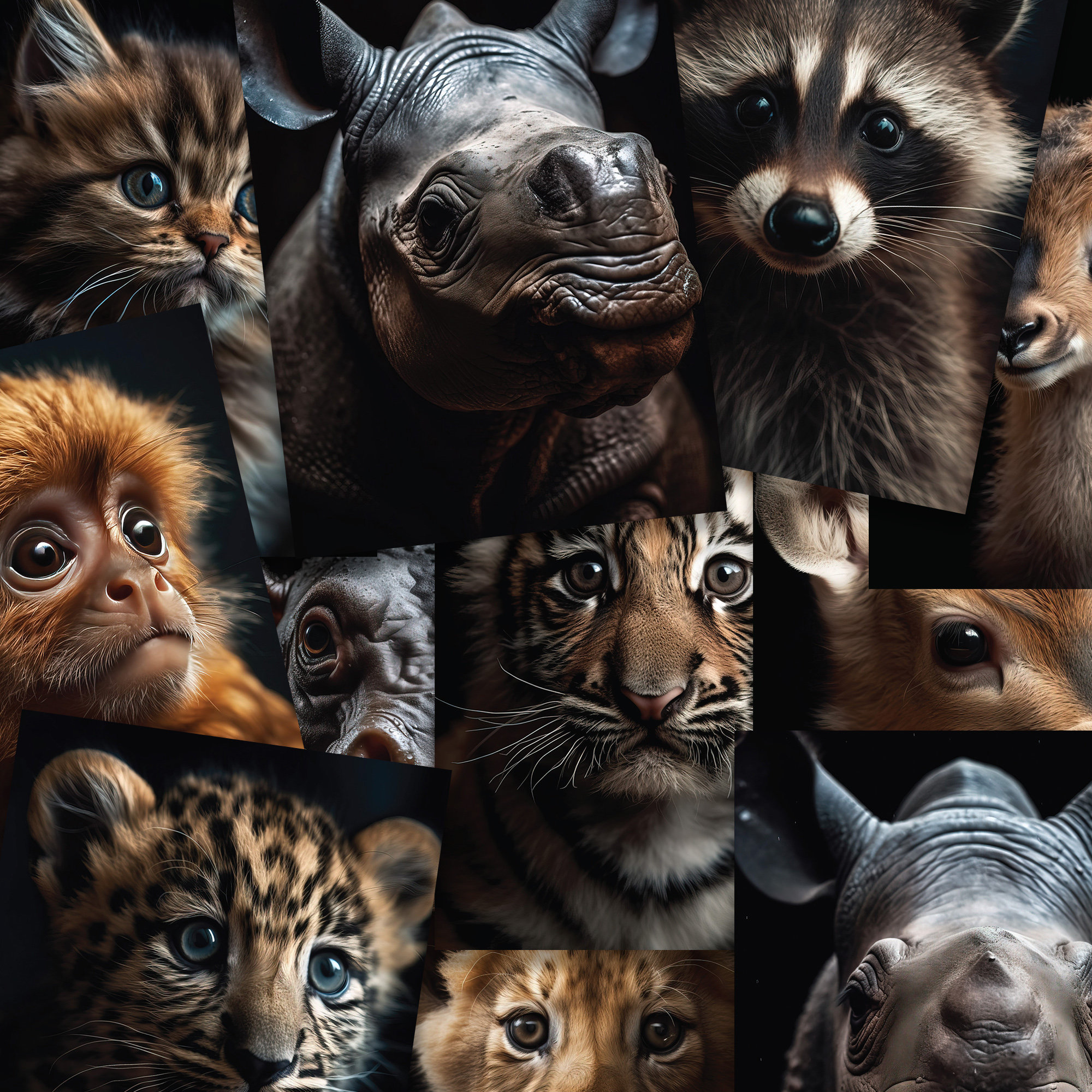 Wild Life Baby Animals, Animal Poster Set, Wild Life Wall Art, Animal ...