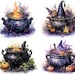 Witch's Cauldron Clipart for Commercial Use, Watercolor Halloween ...