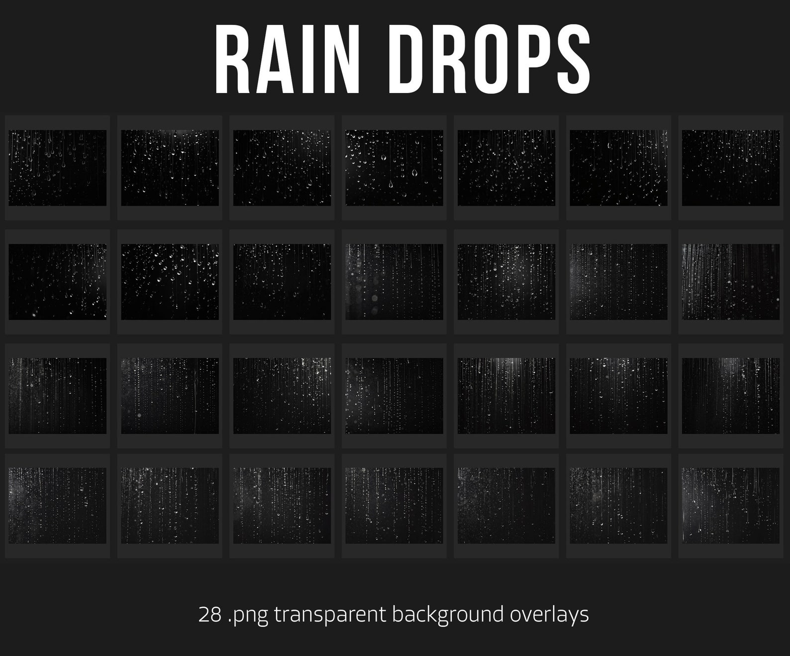 Raindrops PNG Overlay: Transparent Photo Effects (digital Download) - Etsy