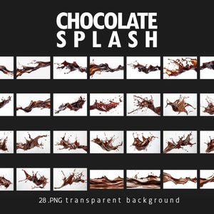 Chocolate Splash Overlays: PNG Clipart Set (digital Download) - Etsy