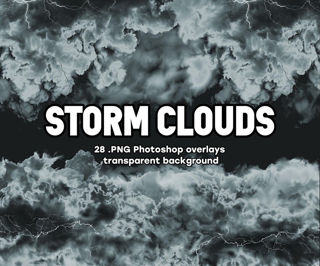 Storm Clouds Overlays: 28 High-resolution PNG Images (digital Download ...