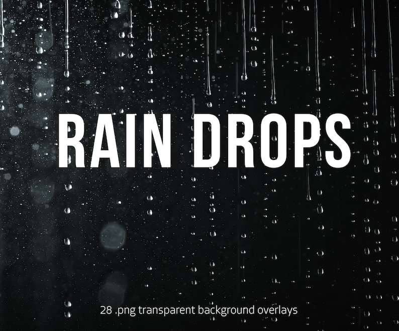 Raindrops PNG Overlay: Transparent Photo Effects (digital Download) - Etsy