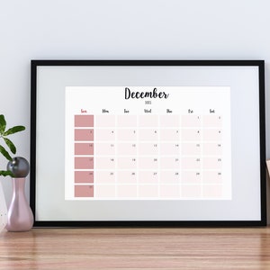 2023 Calendar, Monthly Calendar, Pink Calendar, Printable Calendar ...