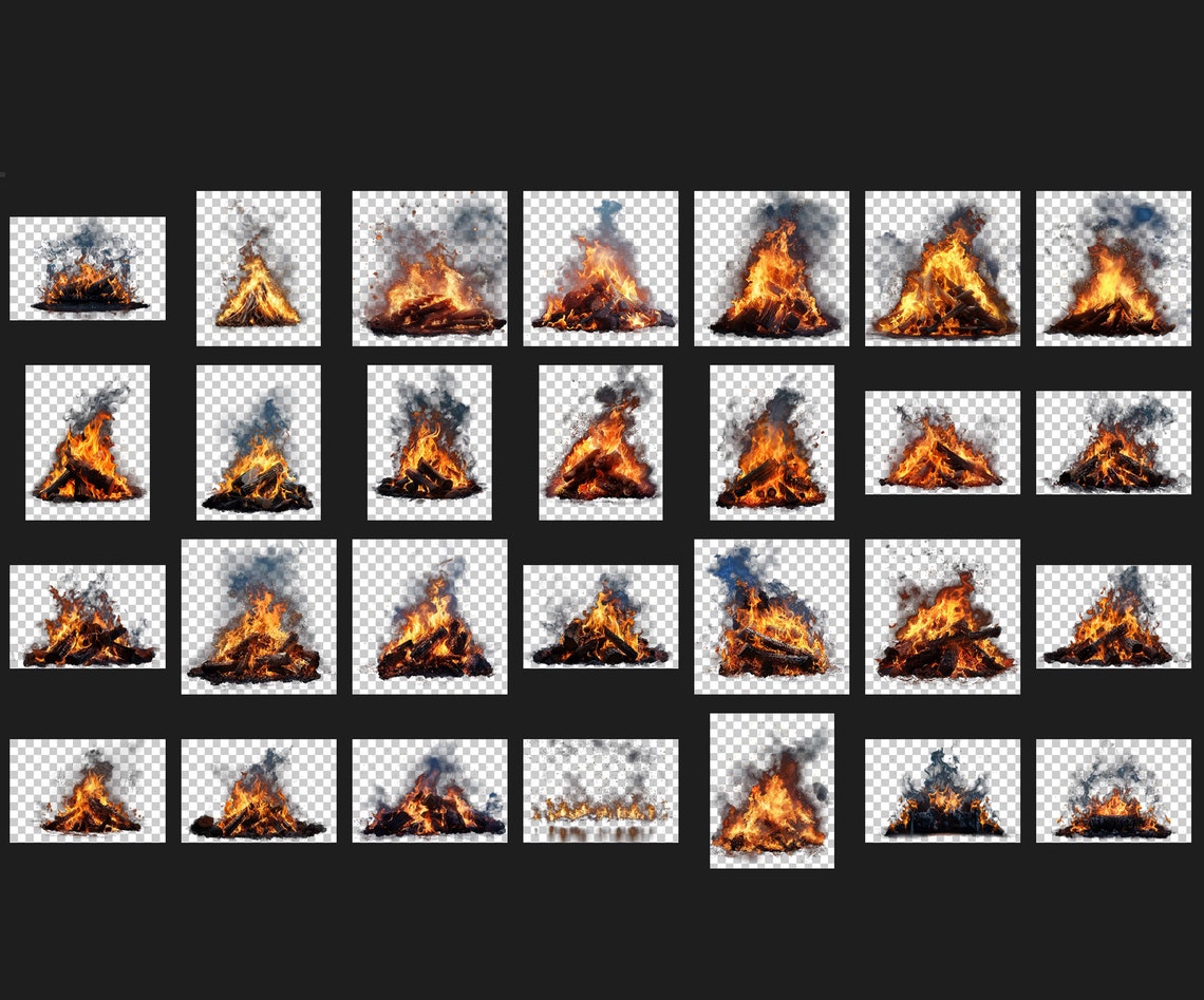 Fire Overlays, Flame Textures, Fireplace Effects for Photoshop, PNG on ...