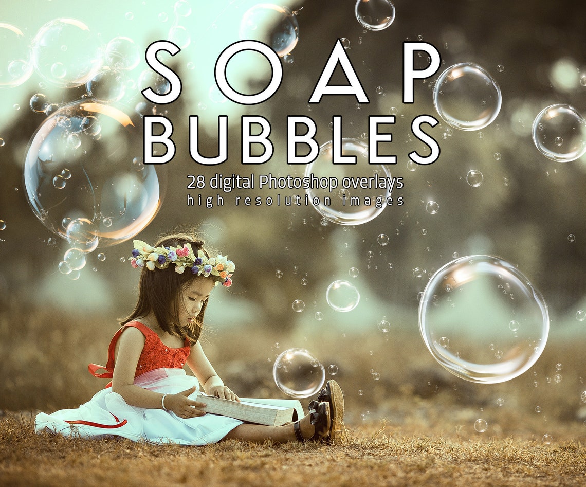 Soap Bubbles Overlays, Photoshop Bubble Effects, Photography Overlays ...
