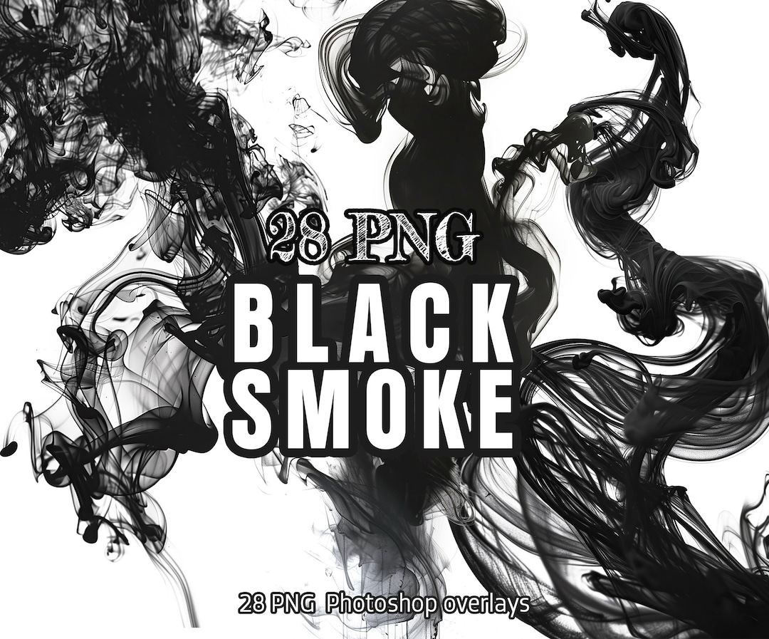 Black Smoke Overlay Pack: 28 PNG Photoshop Effects (digital Art) - Etsy