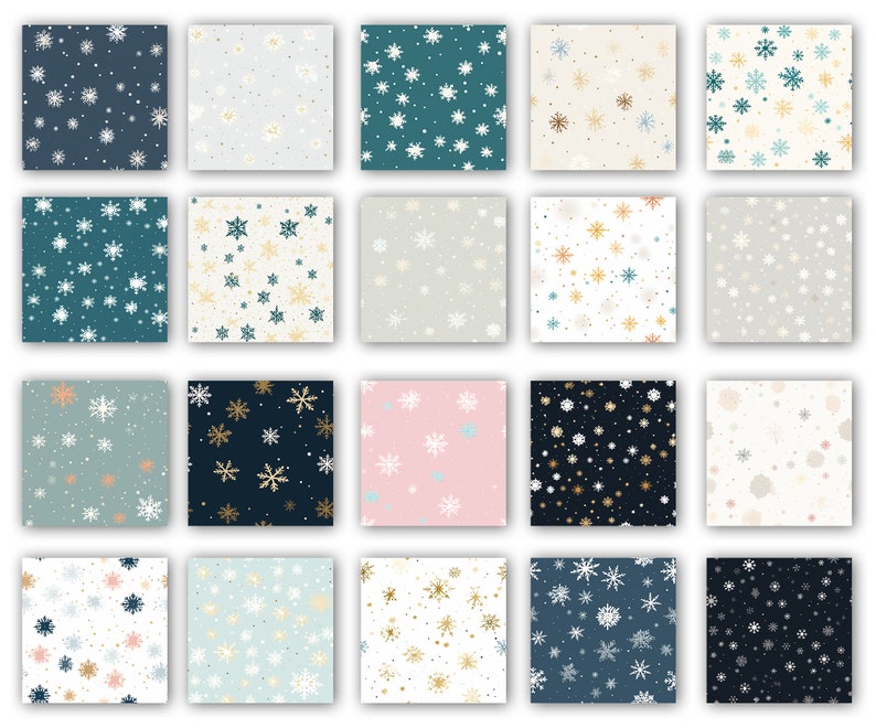 Snowflake Seamless Pattern Digital Paper: Festive Winter Design (JPG ...