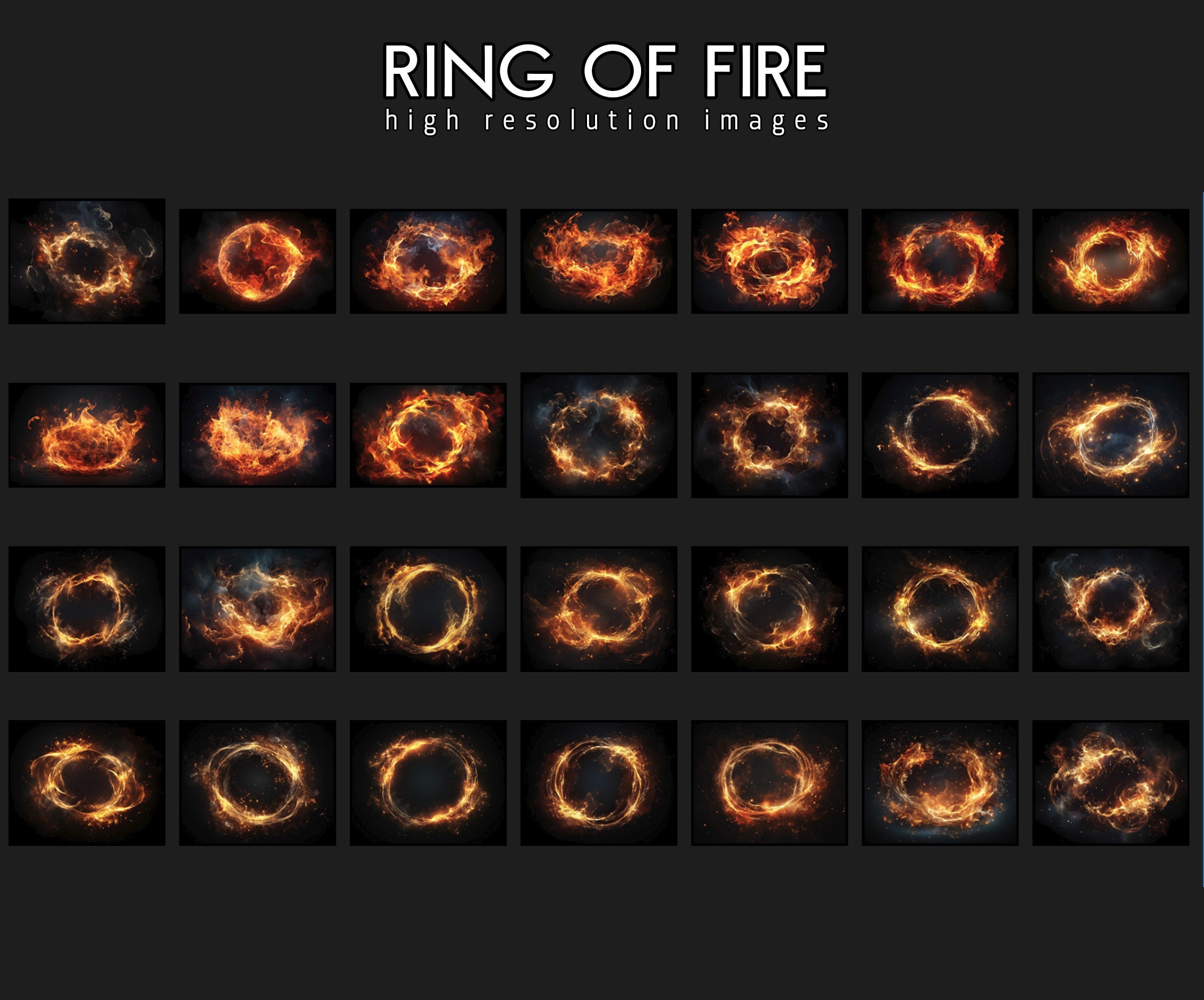 Ring of Fire Overlays PNG on Transparent Background Fire - Etsy Australia