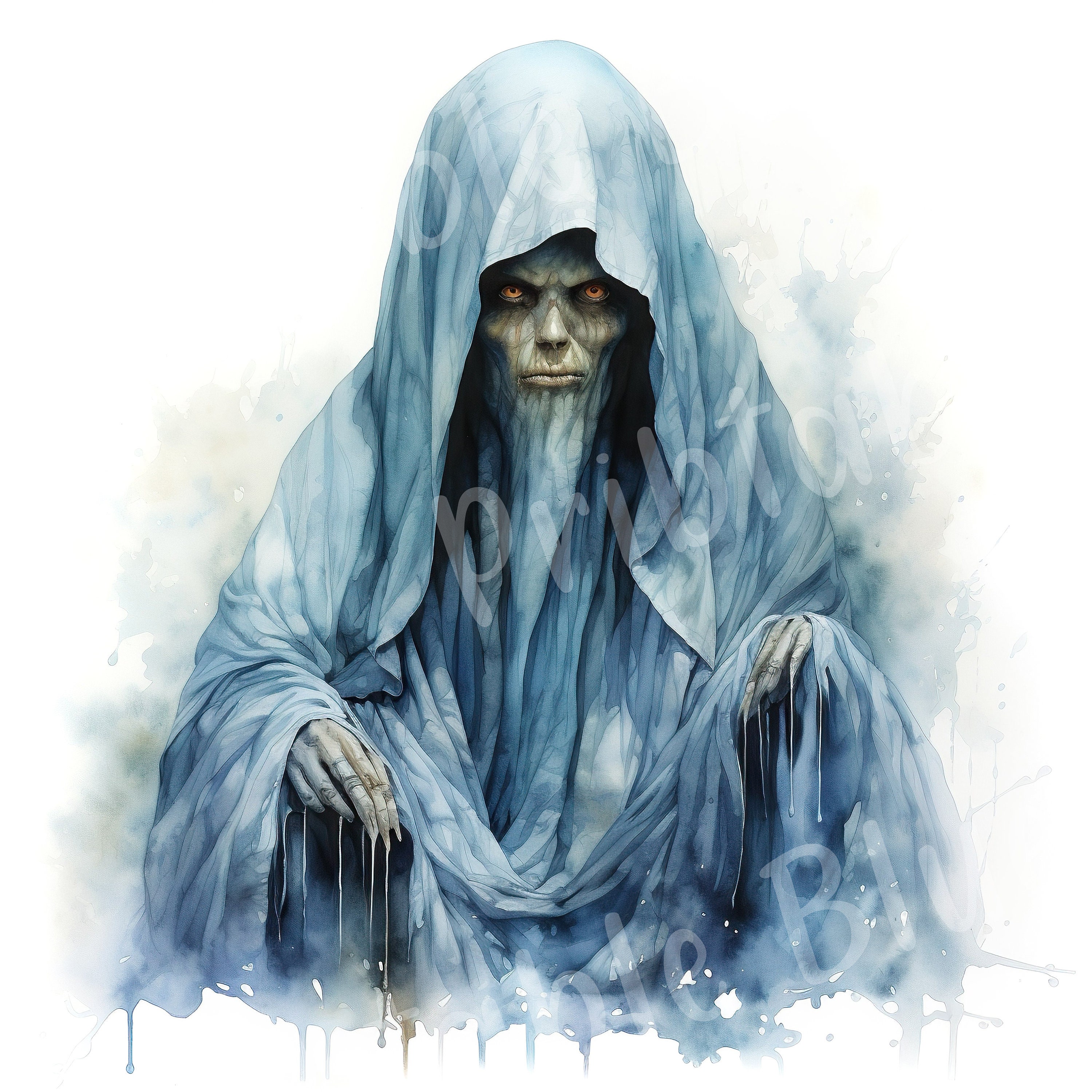 Scary Ghost Clip Art Spooky Halloween Clip Art Collection - Etsy