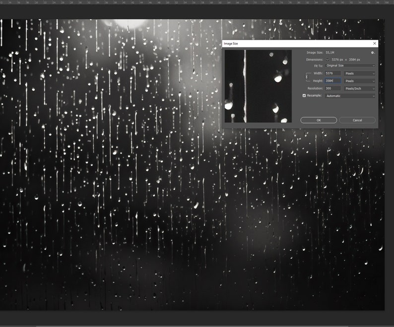 Realistic Rain Photoshop Overlays: Moody Photography Enhancements ...