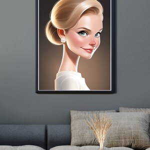 Grace Kelly Poster, Grace Kelly Art, Grace Kelly Print, Caricature Art ...