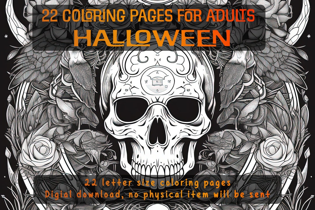 Spooky Halloween Coloring Pages for Adults, Halloween Coloring Book ...