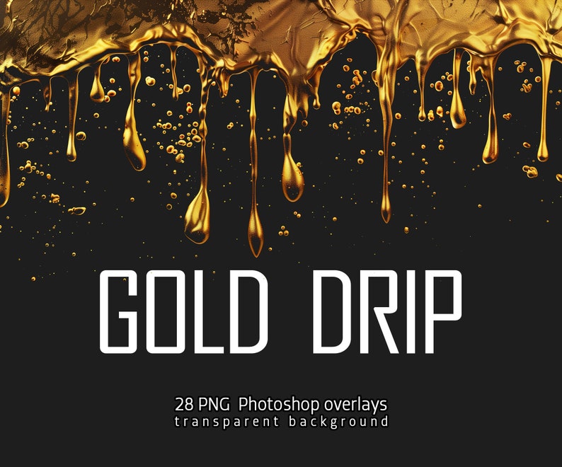 Gold Drip PNG Overlays: Realistic Gold Effects (digital Download) - Etsy