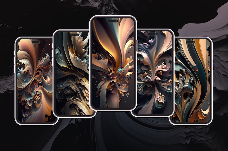 Set of 5 Luxury Iphone Wallpapers Abstract Phone Background - Etsy