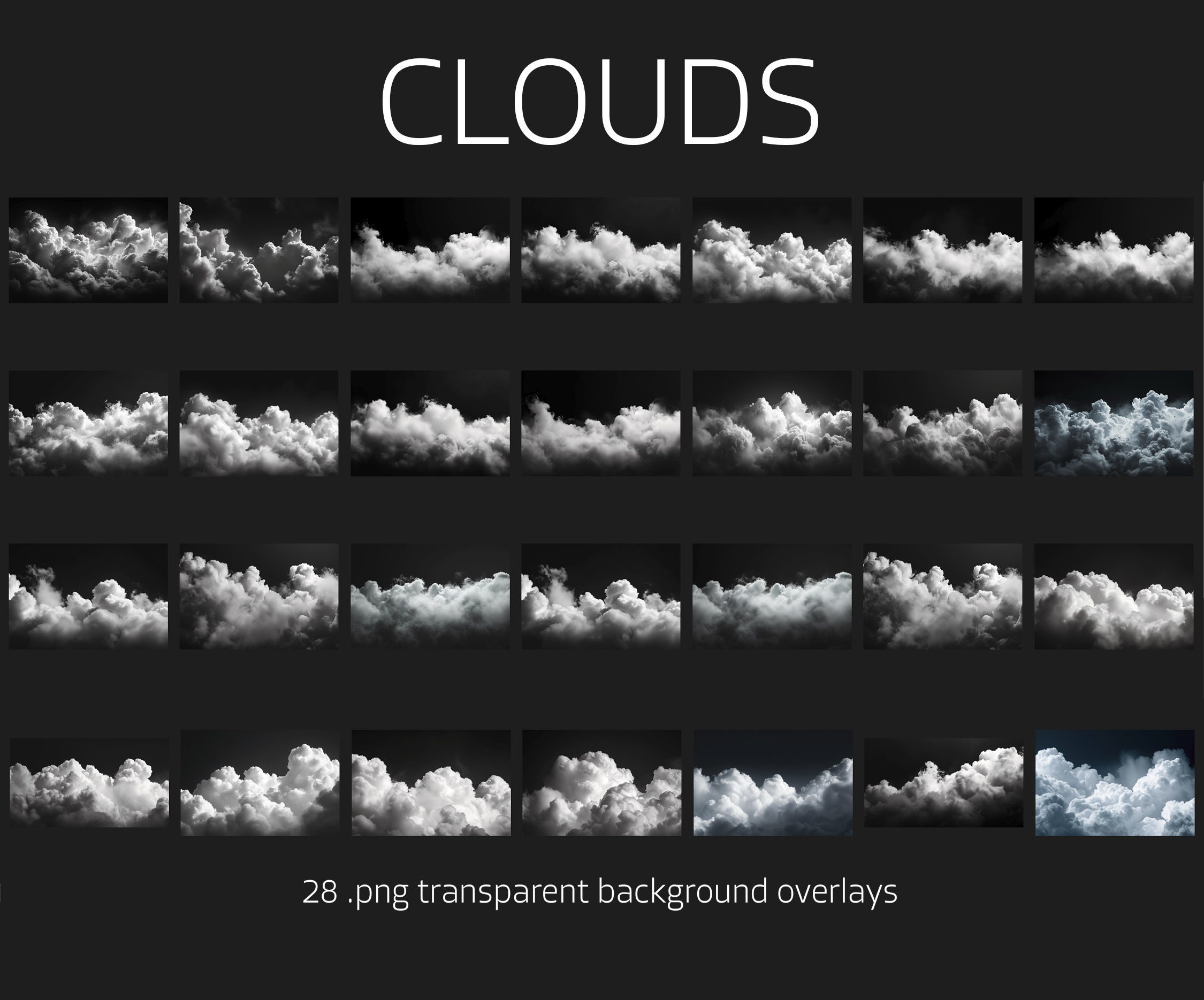 Clouds PNG Overlays: Sky Photo Effects (digital Download) - Etsy