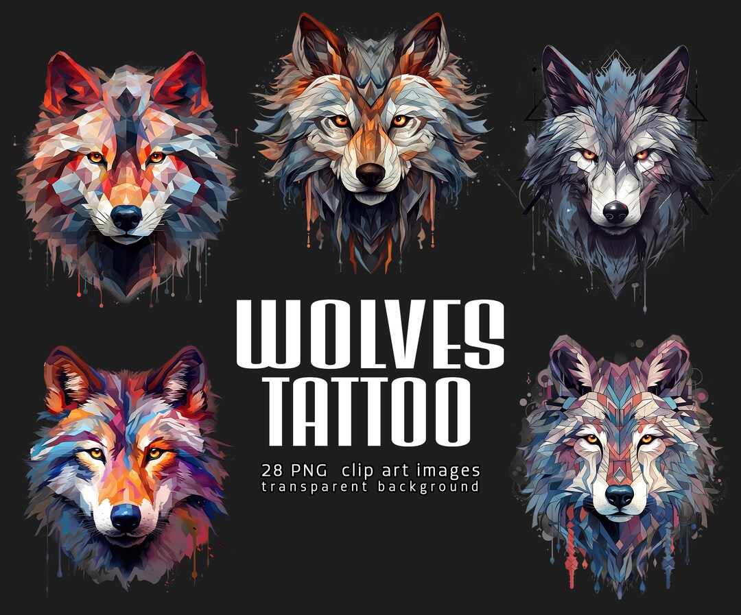 Wolves Clipart, Wolf Tattoo PNG, Wolf Illustration, Wolf Graphics ...