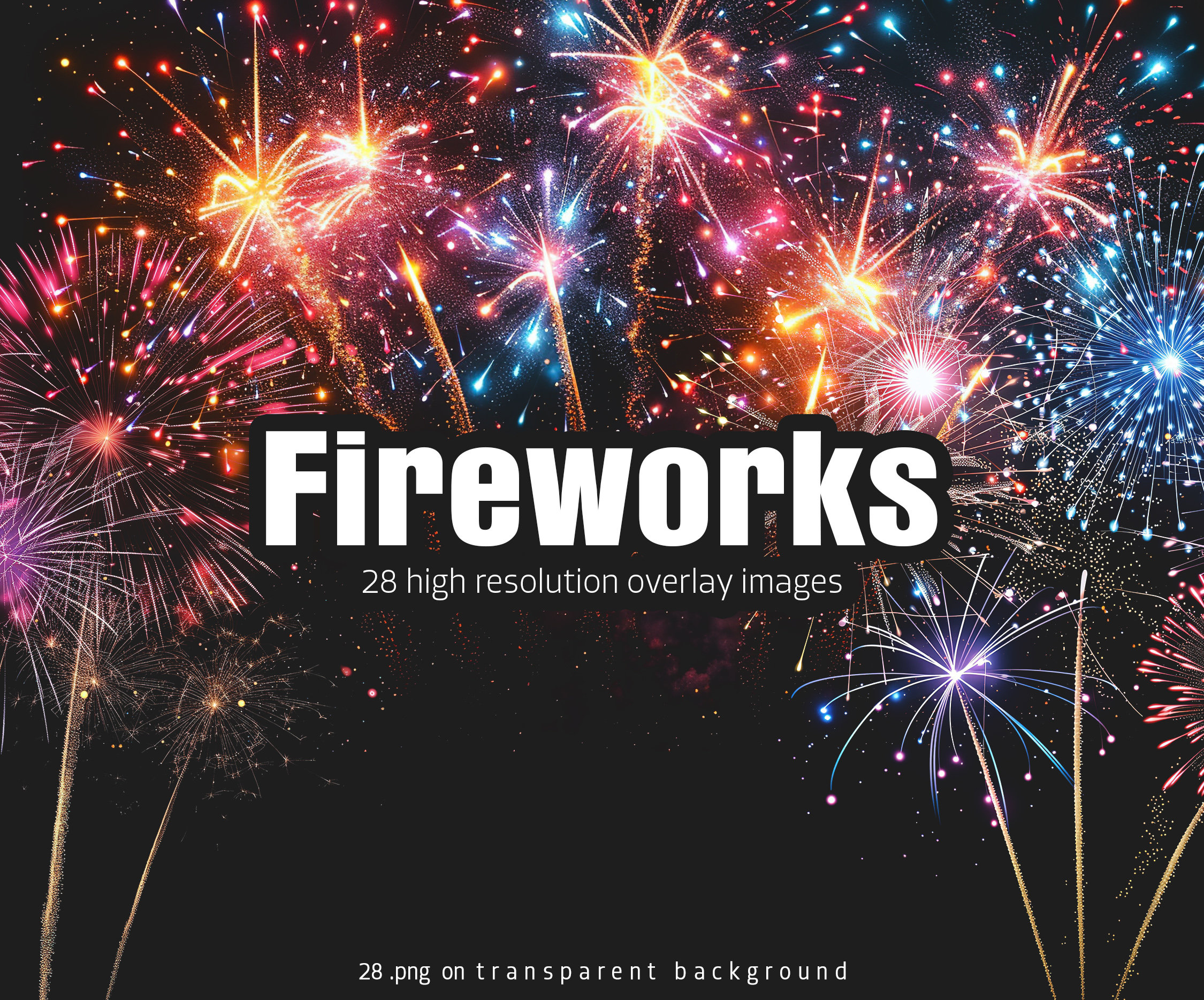 Fireworks Overlay, Fireworks PNG, Fireworks Clipart, Clipart Set ...