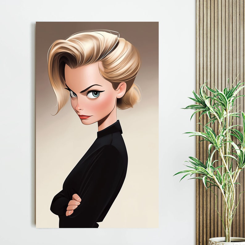 Grace Kelly Poster, Grace Kelly Art, Grace Kelly Print, Caricature Art ...