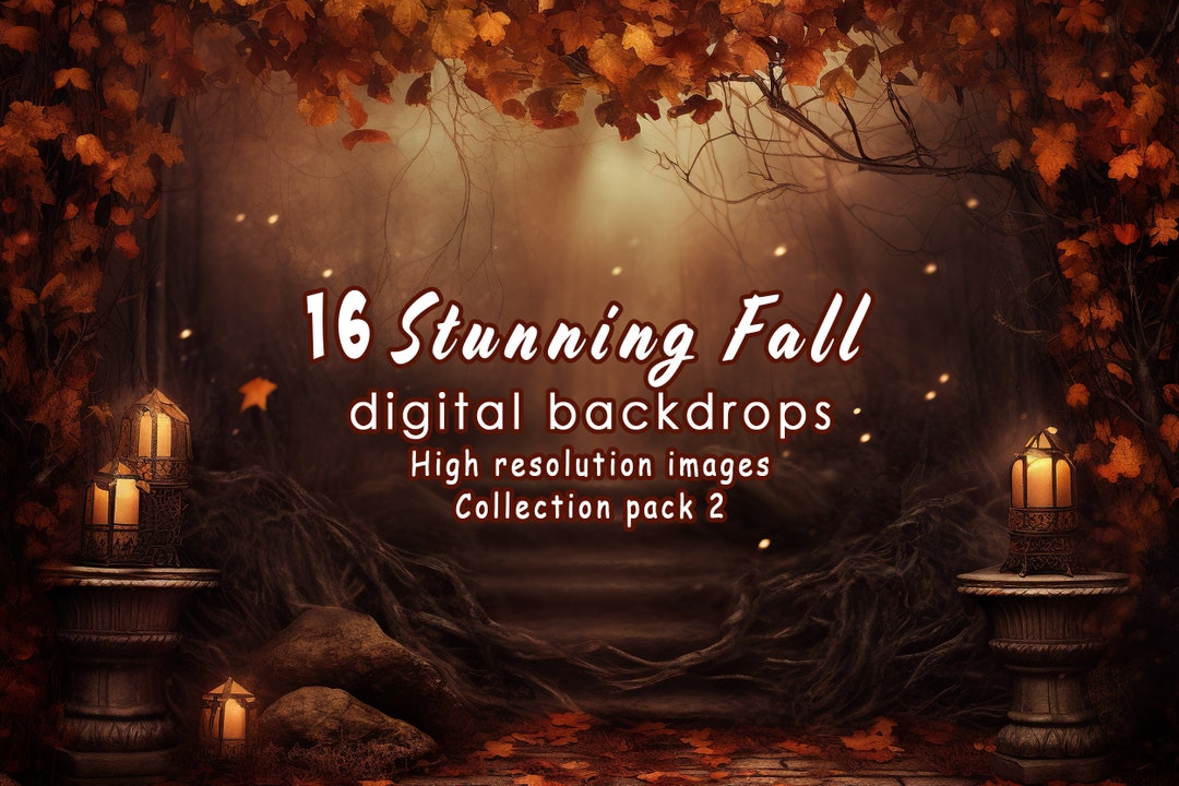 Fall Photo Backdrop, Digital Background, Fall Backdrop, Fall Wedding Backdrop, Autumn Digital ...