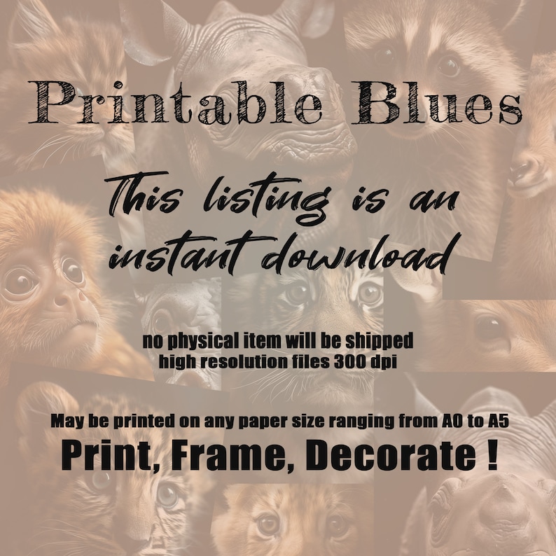 Wild Life Baby Animals, Animal Poster Set, Wild Life Wall Art, Animal ...