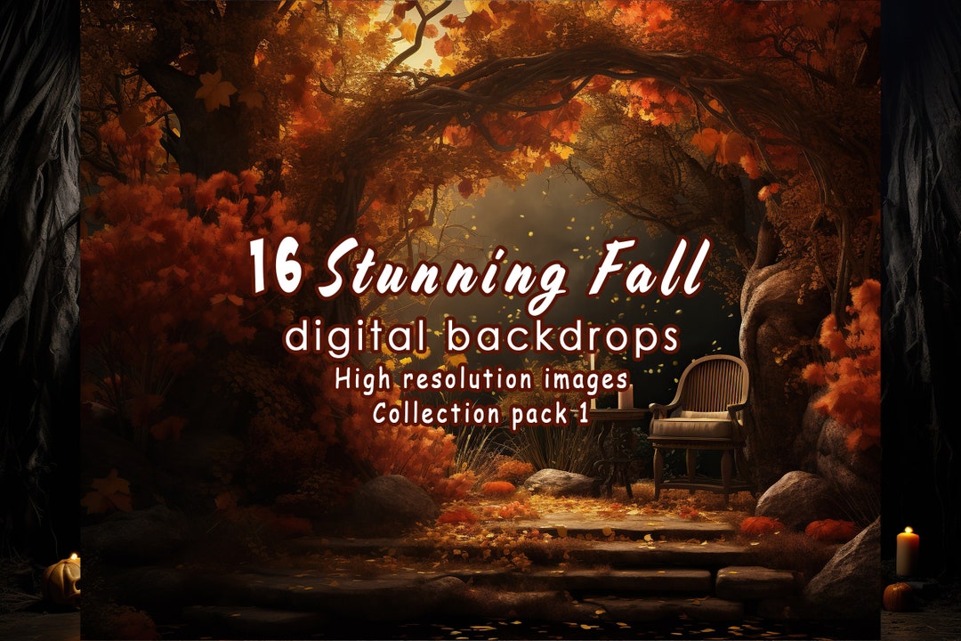 Fall Photo Backdrop, Digital Background, Fall Backdrop, Fall Wedding ...