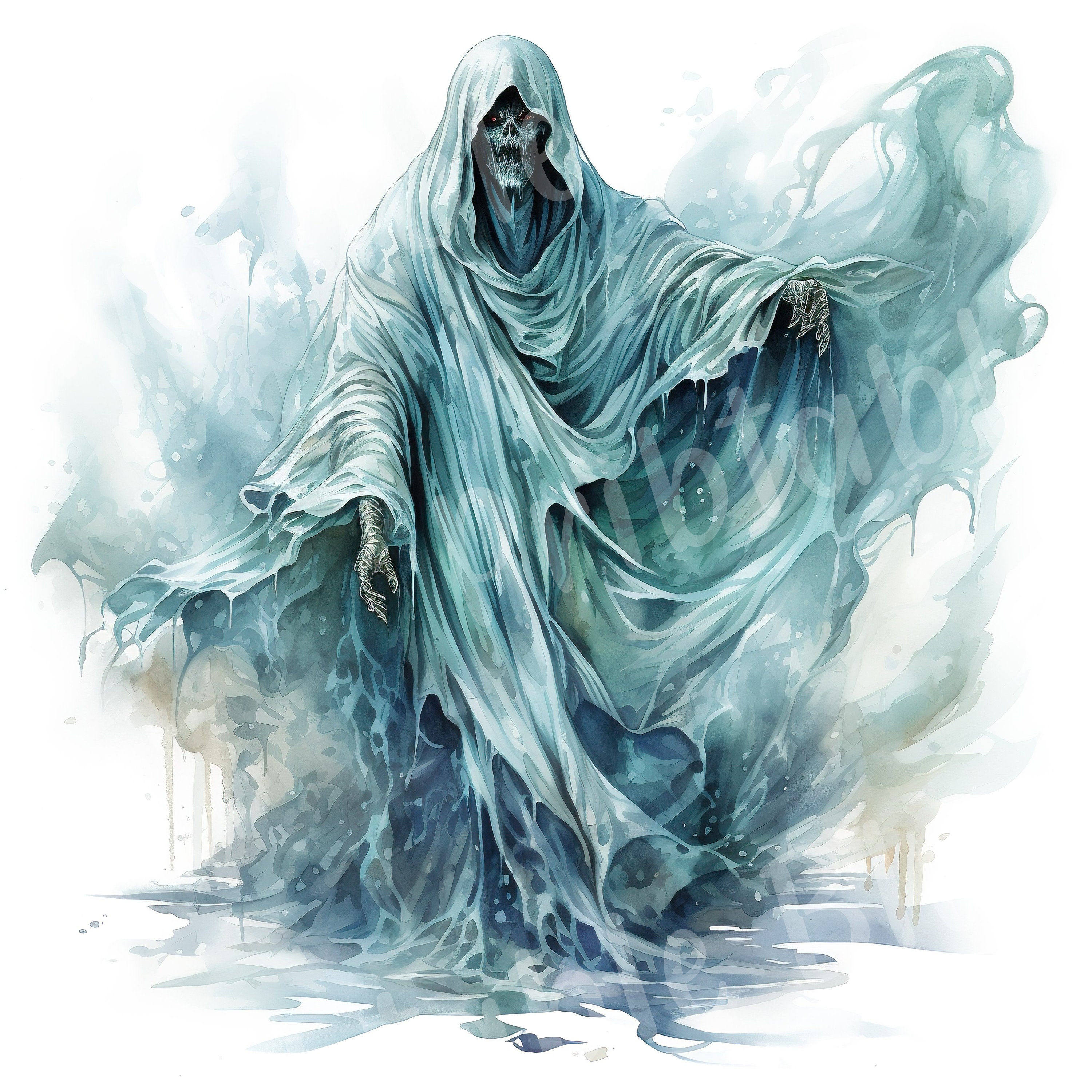 Scary Ghost Clip Art Spooky Halloween Clip Art Collection - Etsy