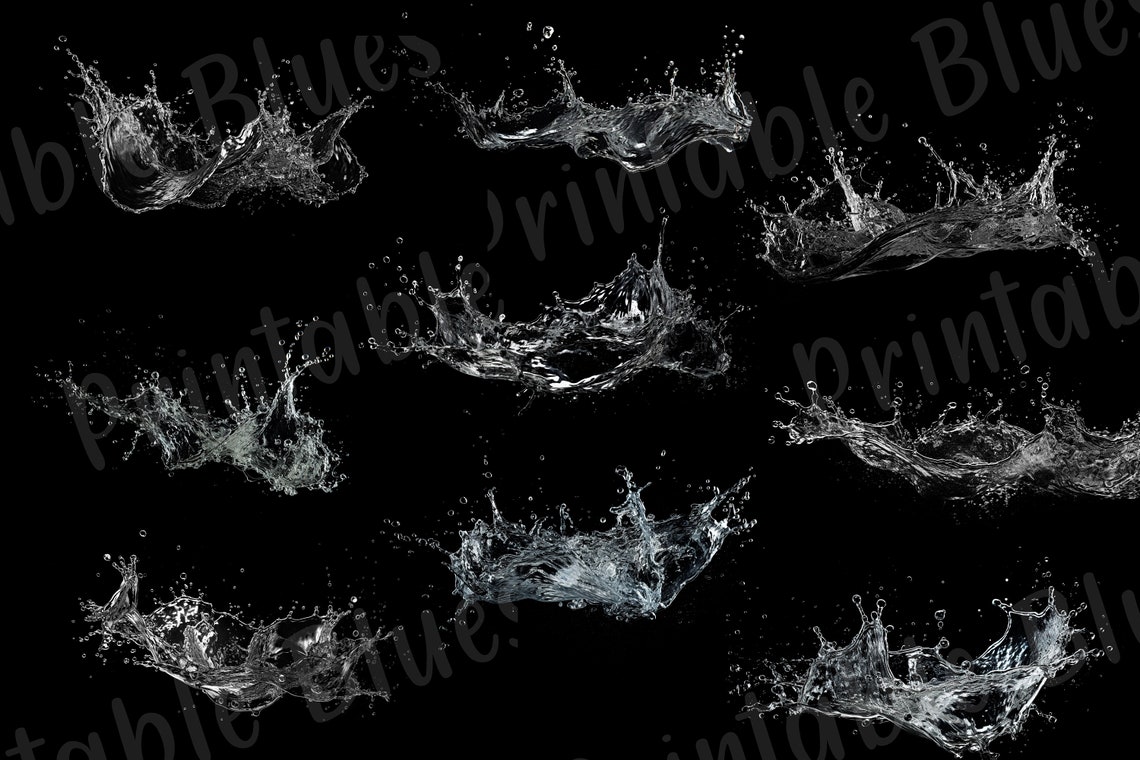 Water Splash PNG Water Splash Overlays on Transparent - Etsy Canada