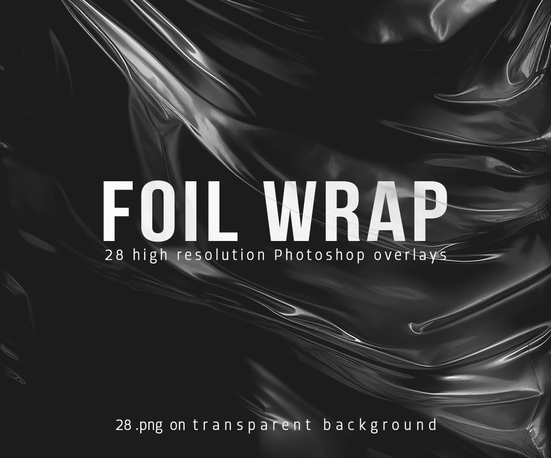Foil Wrap Overlays: 28 Transparent PNG Textures (digital Download) - Etsy