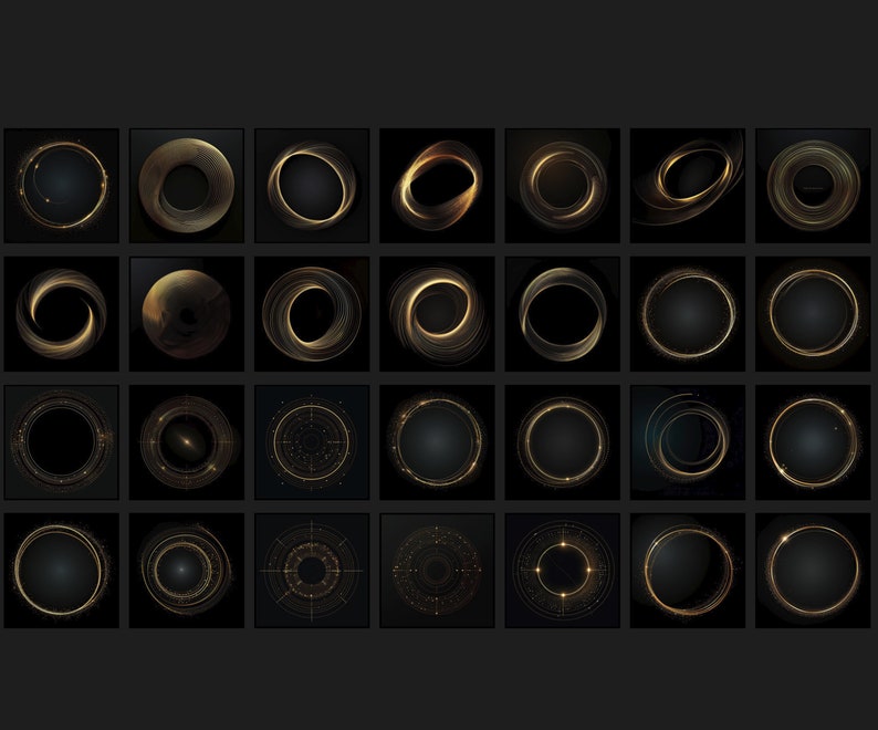 Golden Rings Overlays, Transparent PNG, Photoshop Gold Ring Effects ...