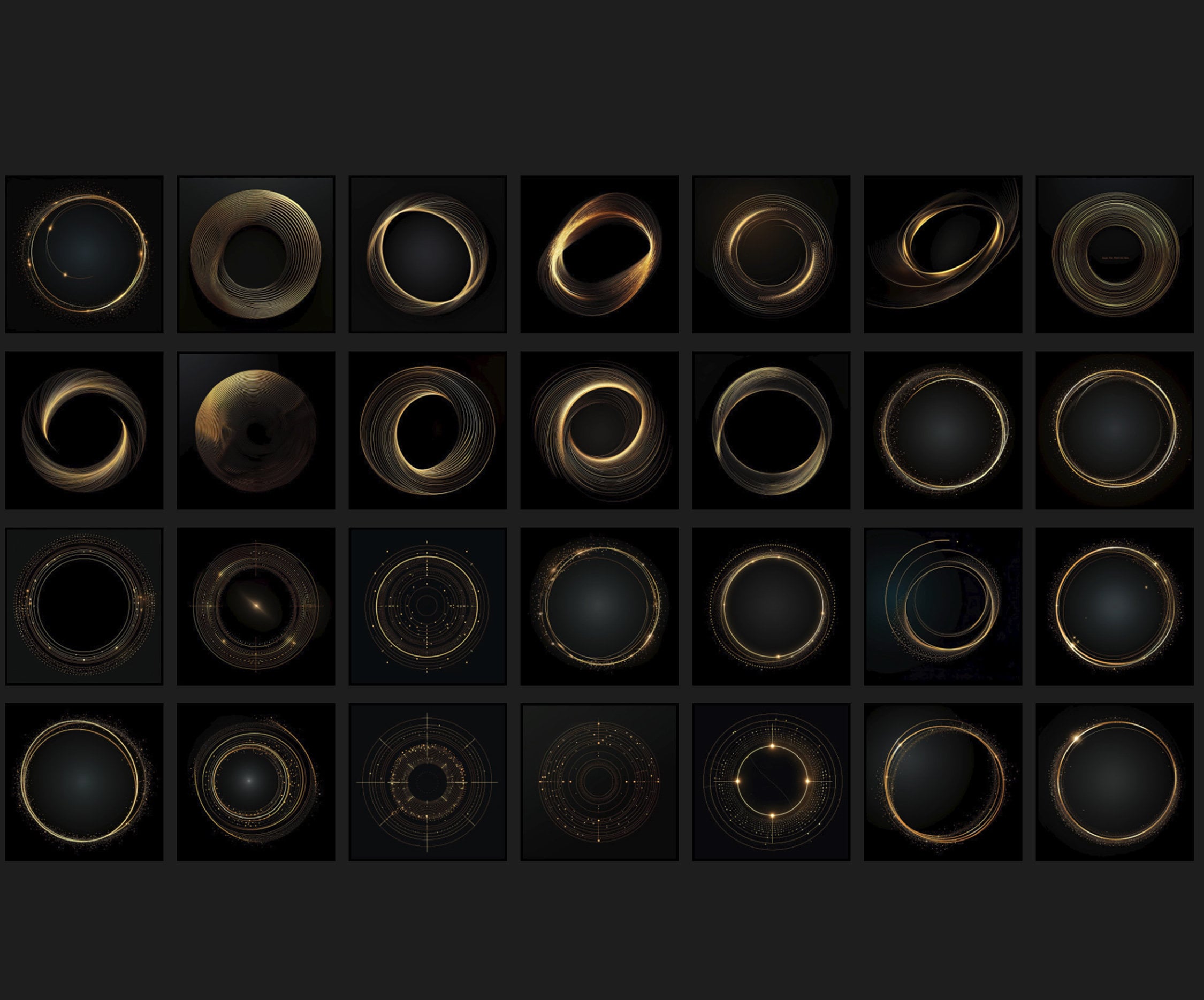 Golden Rings Overlays, Transparent PNG, Photoshop Gold Ring Effects ...