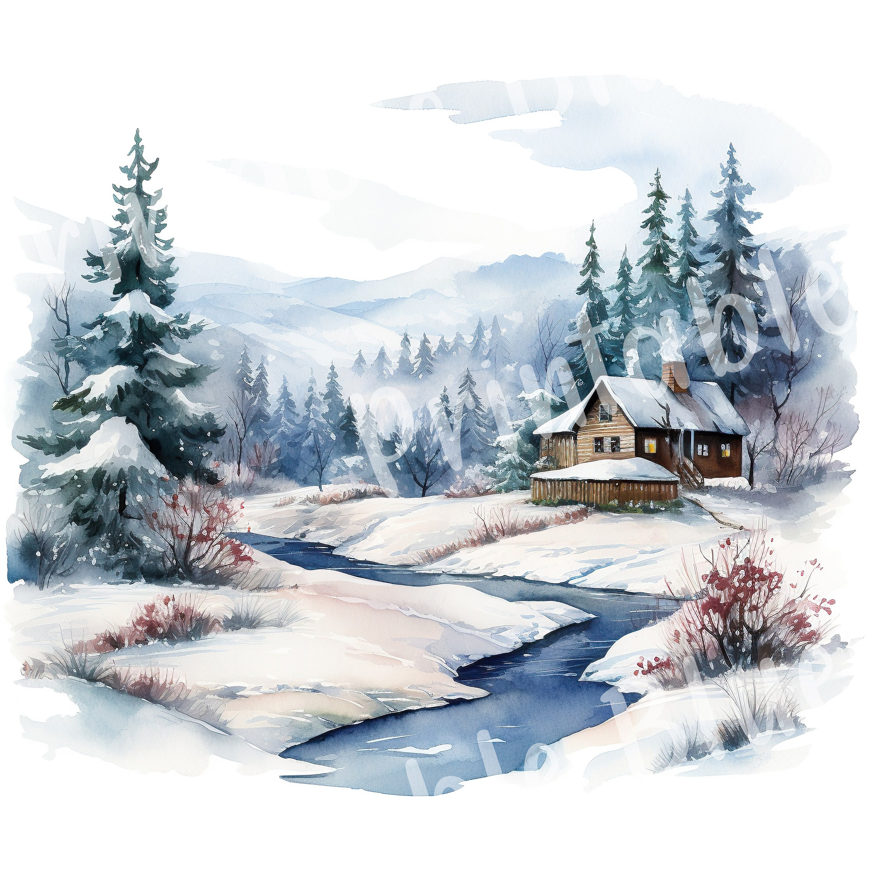 Winter Wonderland Clip Art Whimsical Winter Illustrations - Etsy