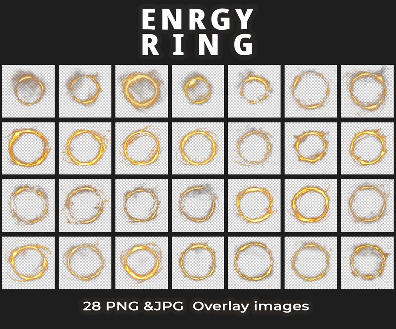Energy Rings Overlays: Light Effects, PNG & JPG (digital Download) - Etsy