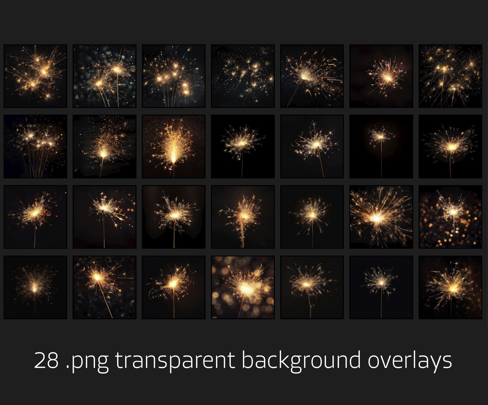 Sparklers Overlays for Photoshop, Transparent PNG Sparkler Effects ...