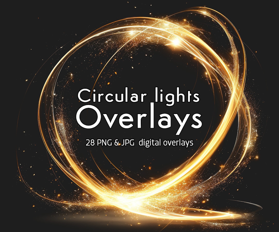 Circular Lights Overlays, Light Ring Overlays, Photoshop Effects ...