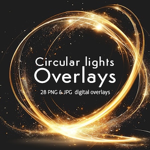 Circular Lights Overlays, Light Ring Overlays, Photoshop Effects ...