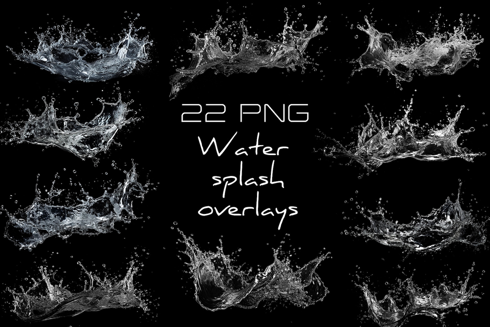 Water Splash PNG Overlays: Dynamic Photo Effects (digital Download) - Etsy
