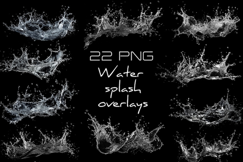 Water Splash PNG Overlays: Dynamic Photo Effects (digital Download) - Etsy
