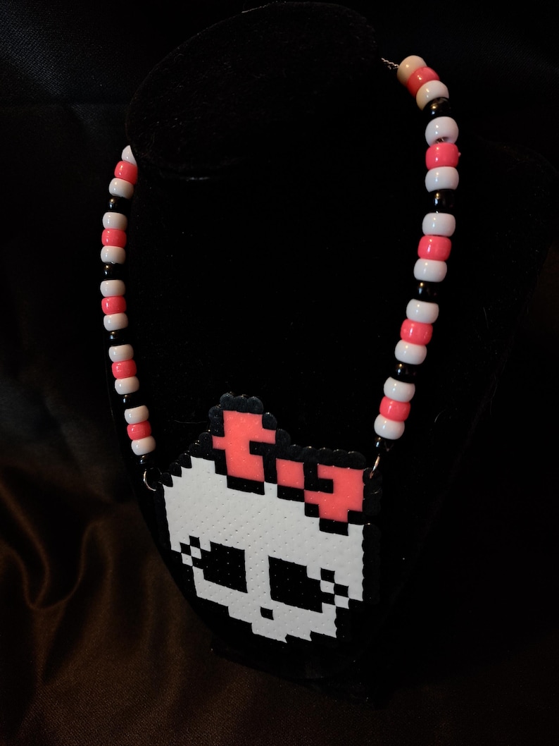Handmade Monster High Inspired Skullette Perler Bead Pendant Necklace ...