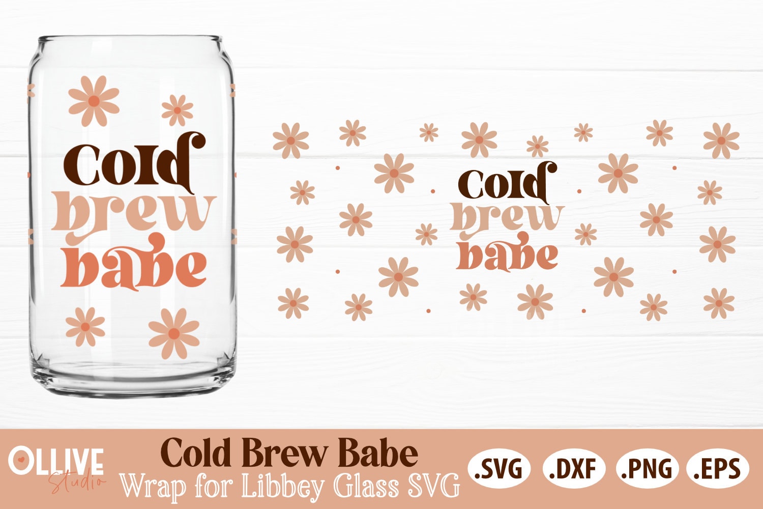 Cold Brew Babe Iced Coffee Libbey Can Glass | Coffee SVG - Etsy