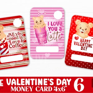 Valentine's Day Money Card 4x6" PNG Bundle - Etsy