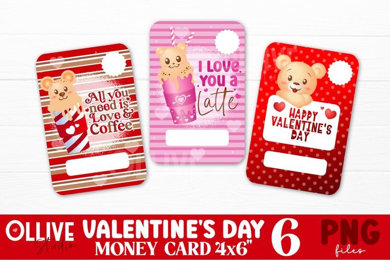 Valentine's Day Money Card 4x6 PNG Bundle - Etsy