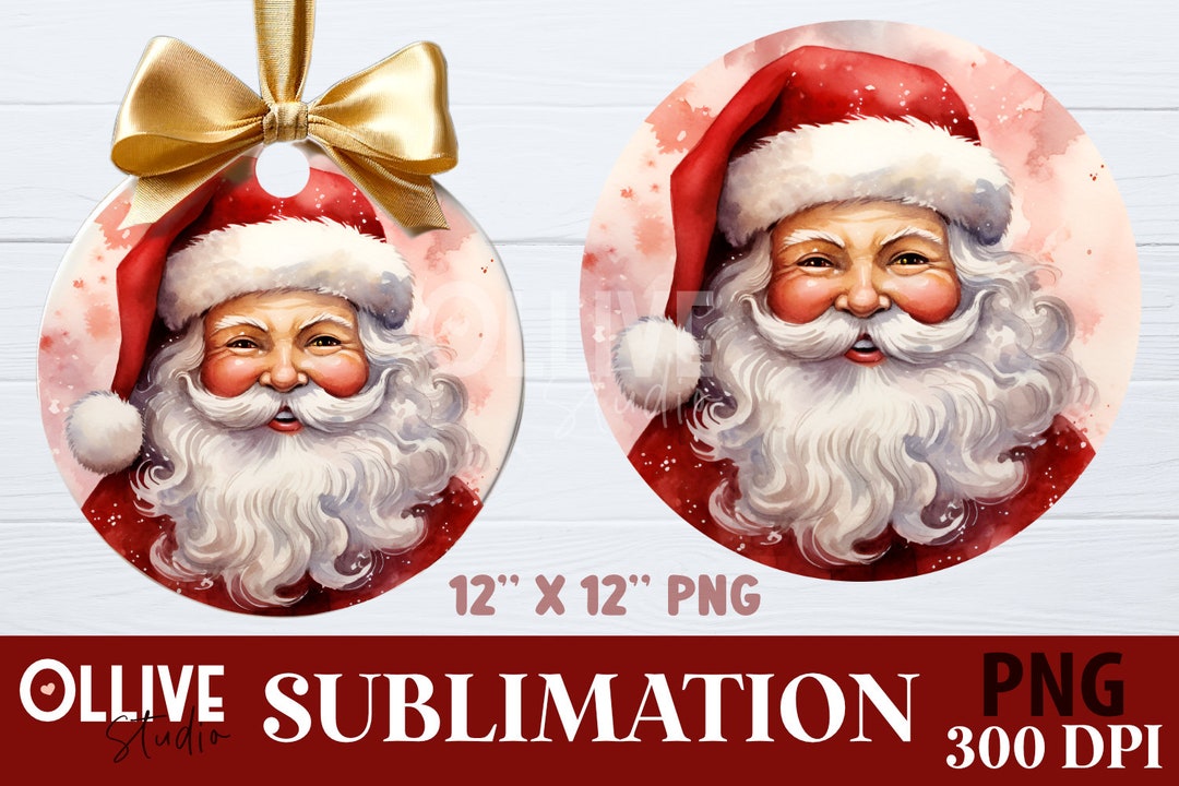 Christmas Santa Sublimation Rounds PNG - Etsy