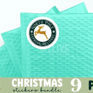 Christmas Stamp Stickers PNG Bundle - Etsy