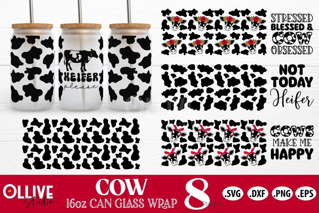 Cow 16oz Can Glass SVG Bundle | Cow SVG Bundle - Etsy