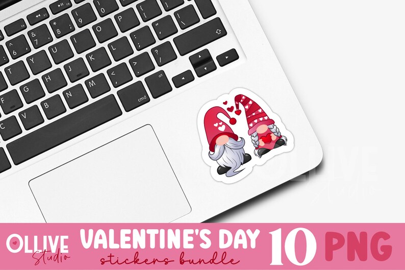 Gnome Valentine's Day Stickers PNG Bundle - Etsy