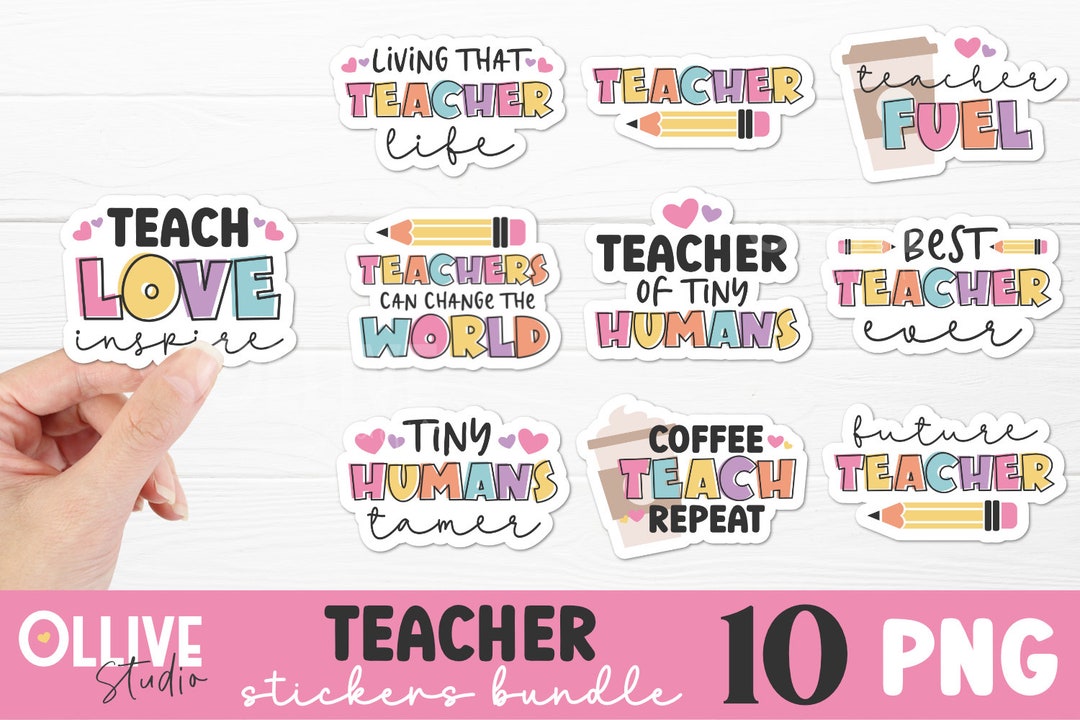 Teacher Stickers PNG Bundle | School Stickers PNG - Etsy
