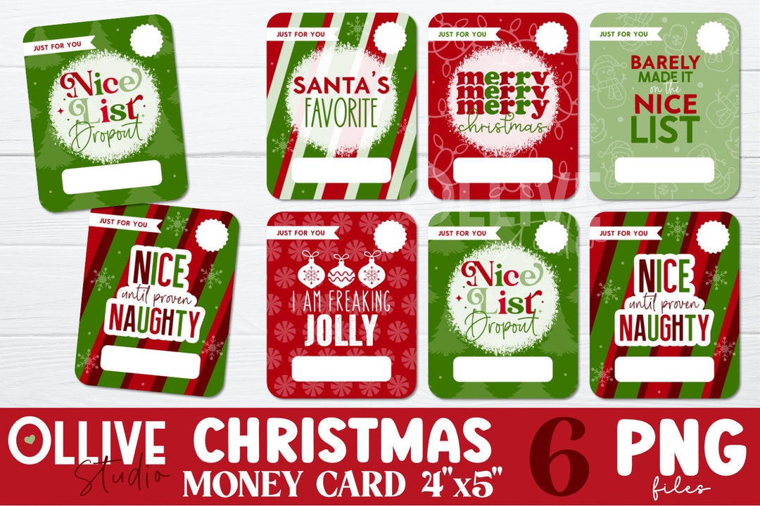 The Funny Christmas Money Card PNG Bundle - Etsy