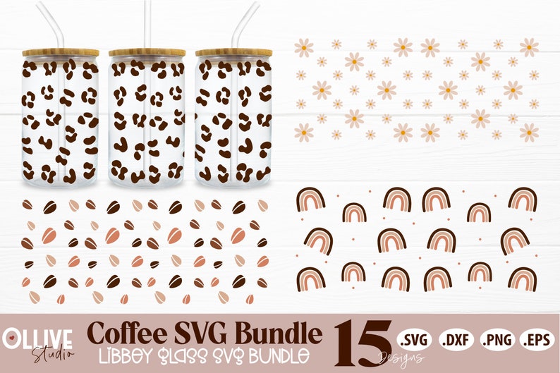 Iced Coffee Libbey Can Glass SVG Bundle | Coffee SVG Bundle - Etsy
