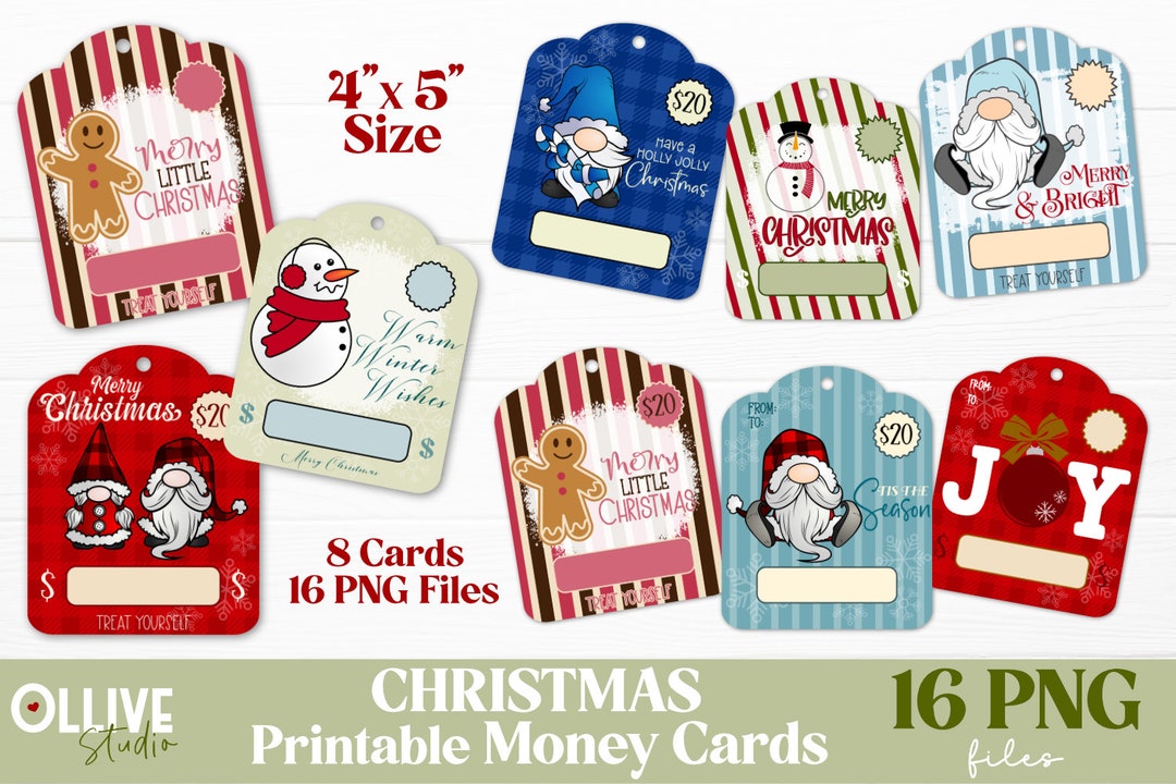 Christmas Money Card Bundle | Money Card PNG - Etsy